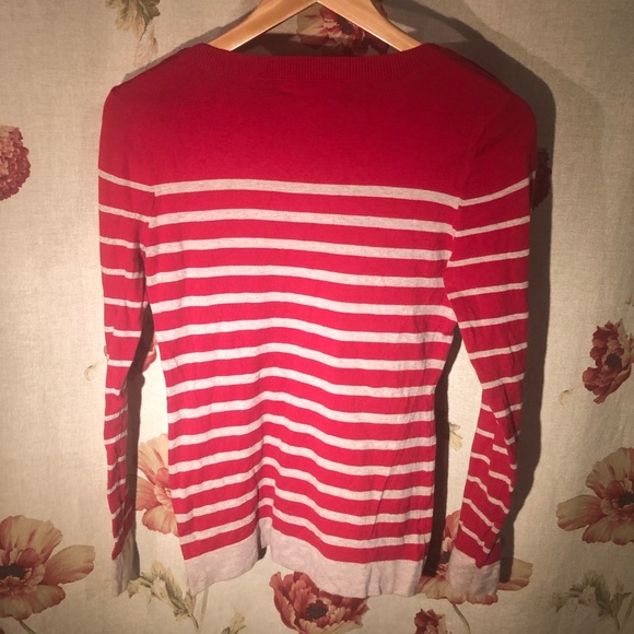 Banana Republic | Tops | Banana Republic Red And Tan Striped Sweater ...